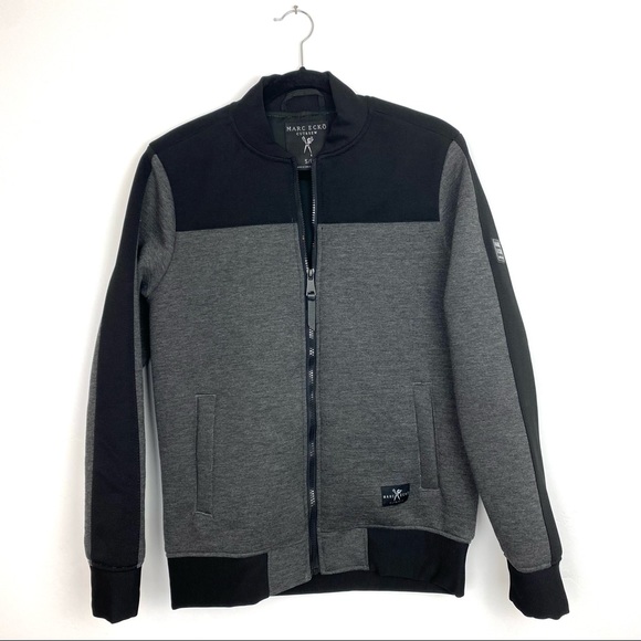Marc Ecko | Jackets & Coats | Marc Ecko Mens Cut Sew Black Gray Ribbed ...